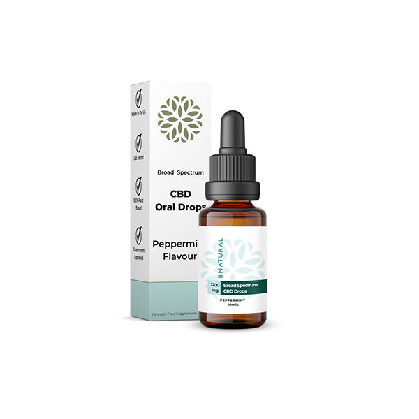 Bnatural 1200mg Broad Spectrum CBD Peppermint Oral Drops - 10ml ...